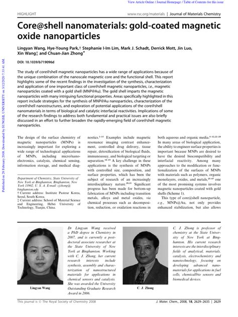 Coreshell Nanomaterials Gold Coated Magnetic Oxide Nanoparticles