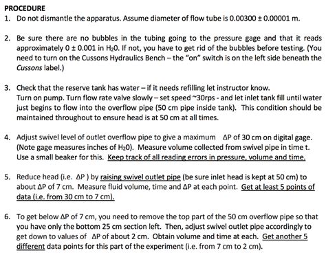 From The Data Find Flow Rate And Fluid Velocity At Chegg Com