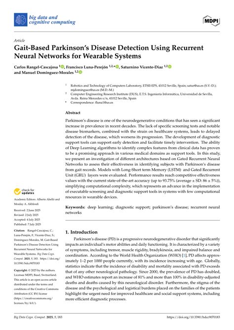 Pdf Gait Based Parkinsons Disease Detection Using Recurrent Neural