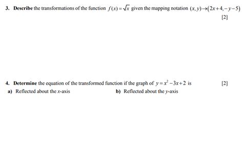 Solved Describe The Transformations Of The Function Chegg