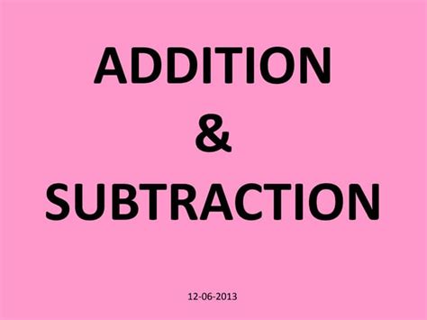 Inverse Relationship Between Addition And Subtraction Pptx