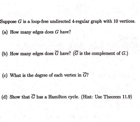 solved suppose g is a loop free undirected 4 regular graph