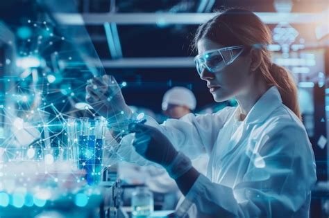 Premium Photo Working On Biotechnology They Are Using Ai Futuristic