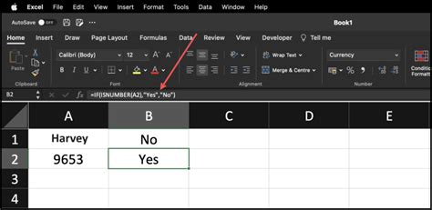 检查单元格值是否为 Excel 中的数字