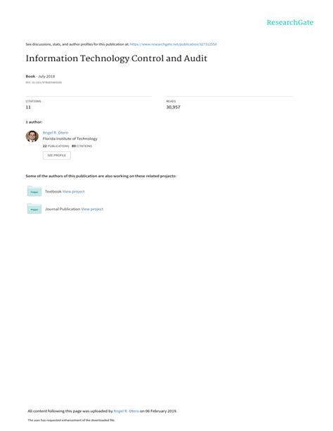 Information Technology Control And Audit Book