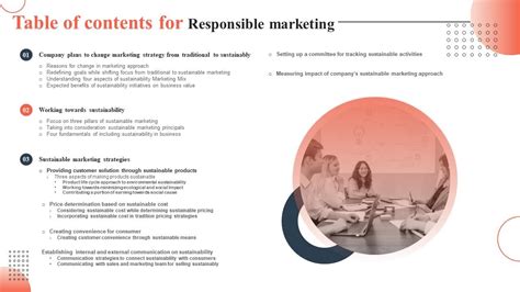 Table Of Contents For Responsible Marketing Ppt Powerpoint Presentation Layouts Ideas Ppt Powerpoint