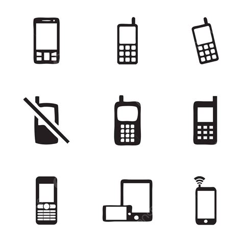 Vector Mobile Phone Icons Set Background Illustration Communication Vector Background