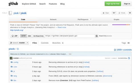 matomo is on github analytics platform matomo