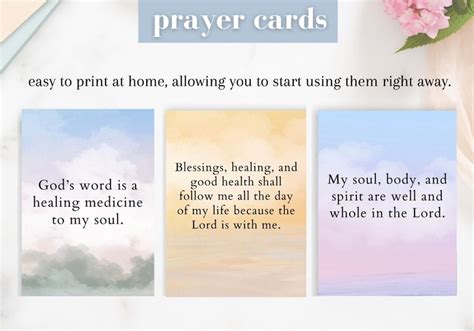 Affirmation Cards For Healing Printable Healing Prayer Cards