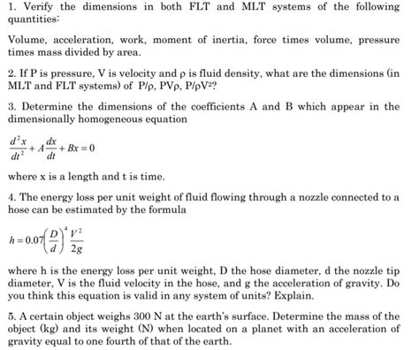 solved 1 verify the dimensions in both flt and mlt syste