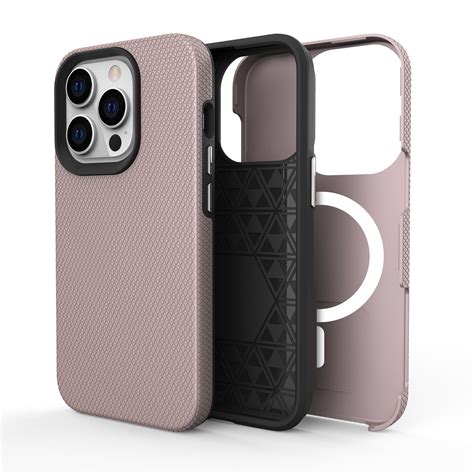Rose Gold Triangle Case With Magnetic Compatibility For Iphone 16 Pro