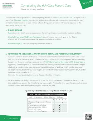 Fillable Online Completing The Th Class Report Card Fax Email Print PdfFiller