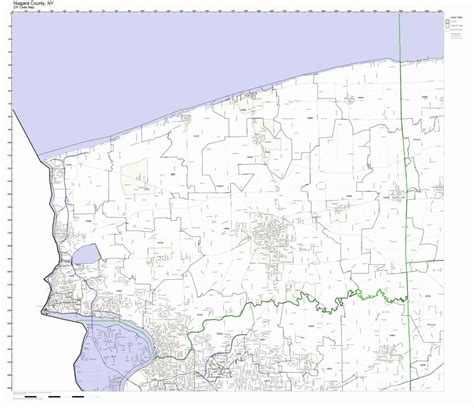 Niagara County New York Ny Zip Code Map Not Laminated