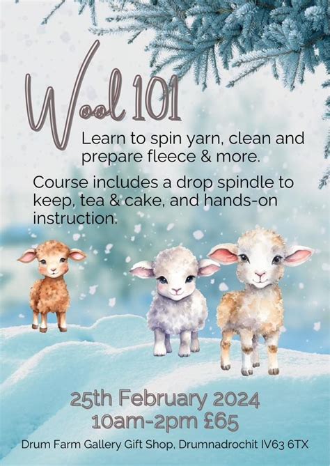 Wool 101 Drum Farm Gallery T Shop Iv63 6tx Inverness February 25
