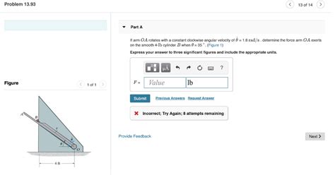 Solved If Arm Oa Rotates With A Constant Clockwise