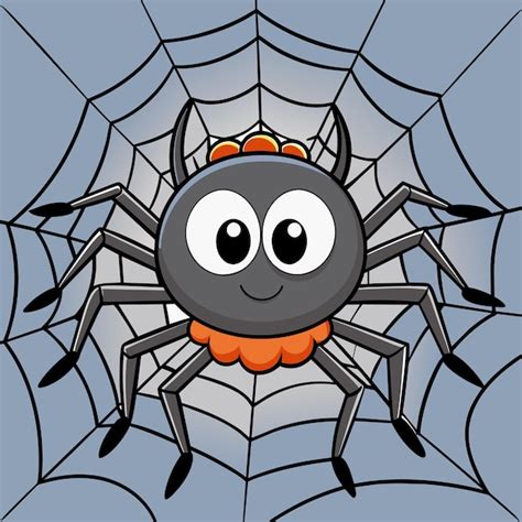 A Spider With A Spider On Its Head Sits In A Spider Web Premium Ai