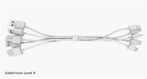 Usb Cables Type C Micro B Lightning 3d Model 29 Max 3ds Obj Fbx Unknown Free3d