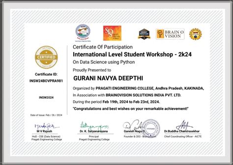 Fueling My Ambitions 💫 Received A Certificate Of Participation At