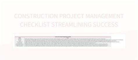 Construction Management Checklist Ensuring Efficient Project Execution