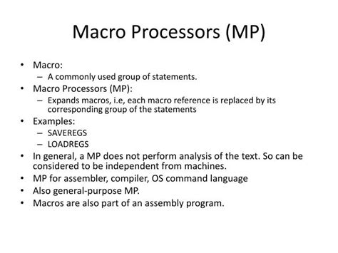 Ppt Macro Processors Mp Powerpoint Presentation Free Download Id824556