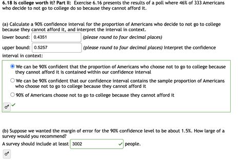 solved 6 18 is college worth it part ii exercise 6 16