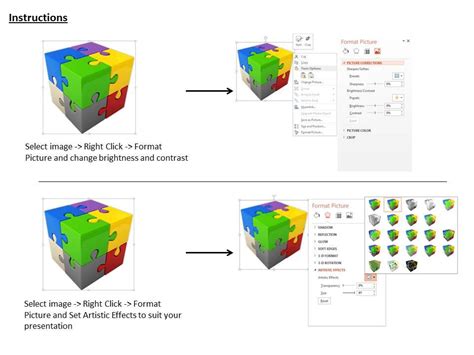 Colorful Cube Graphic Of Puzzle Pieces PowerPoint Presentation Designs Slide PPT Graphics