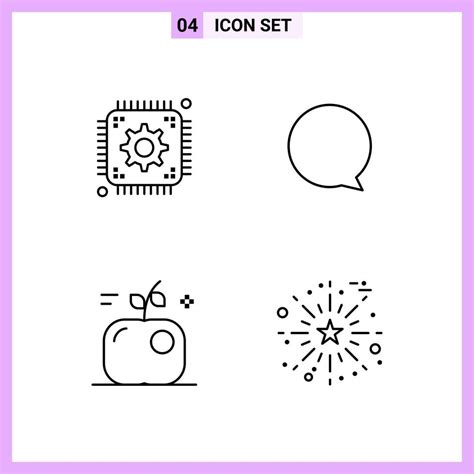 4 Icons In Line Style Outline Symbols On White Background Creative Vector Signs For Web Mobile