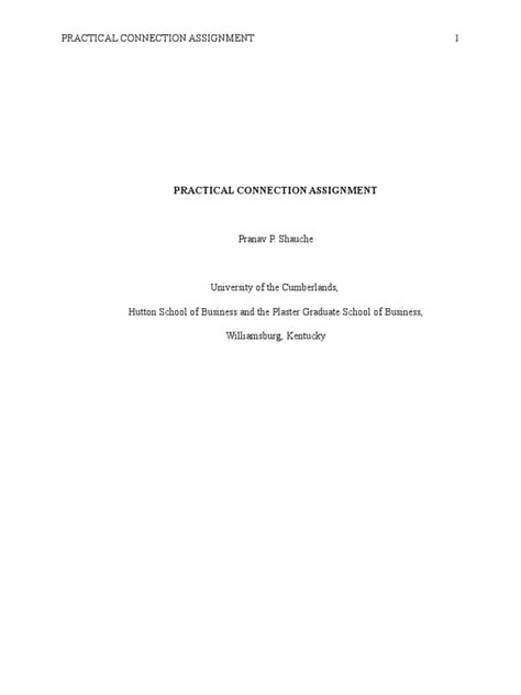Practical Connection Assignment Pdf Project Management Architect