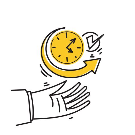 Hand Drawn Doodle Clock And Circular Arrow Illustration Vector 13650416