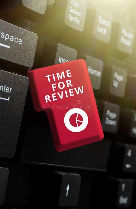 Writing Displaying Text Time For Review Business Concept Evaluation