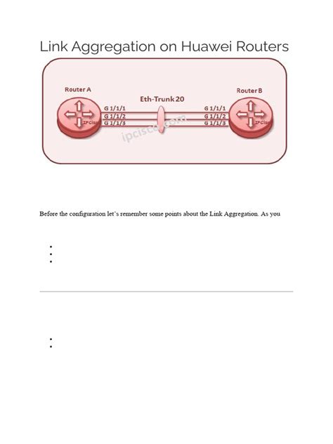 Link Aggregation On Huawei Routers Pdf Internet Standards Network Protocols