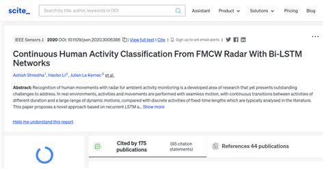 Continuous Human Activity Classification From Fmcw Radar With Bi Lstm Networks