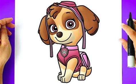 How To Draw Skye From Paw Patrol Step By Step