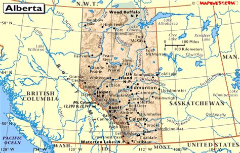 Canada Provincial Map Of Alberta