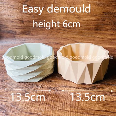 Silicone Rhombus Concrete Planters Mold Big Size S Grandado