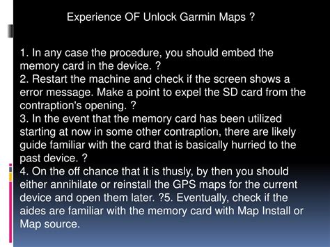 PPT How To Solve Unlock Garmin Maps PowerPoint Presentation Free Download ID 10142131