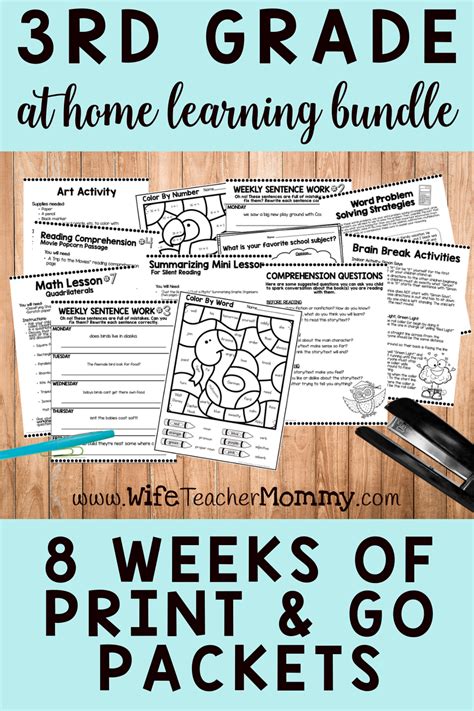 At Home 3rd Grade Work Packets Educate And Rejuvenate Distance Learning