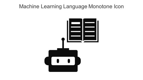 machine learning language monotone icon in powerpoint pptx png and