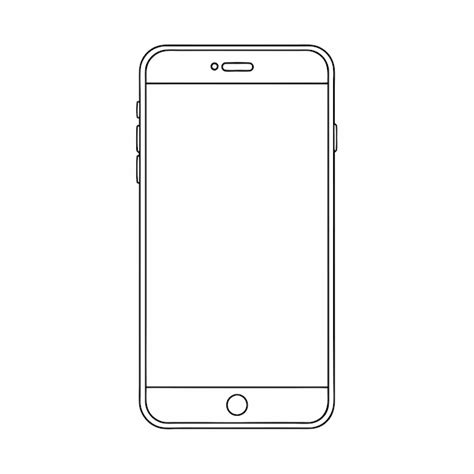 Контур линия макет шаблон телефон изолированный белый фон 8 Премиум Ai сгенерированный вектор
