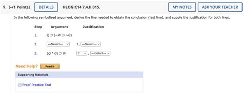 9 [ 1 Points] Details Hlogic14 7 4 Ii 015 My Notes