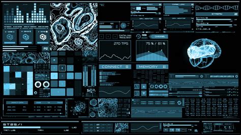 Control Panel Screen Interface Hud Elements Stock Footage Video Royalty Free