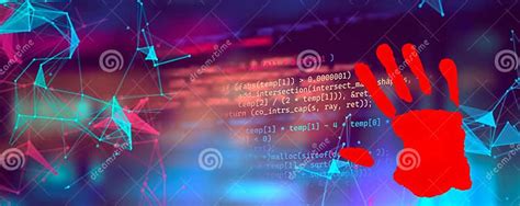 digital binary code on dark red background data breach stock vector