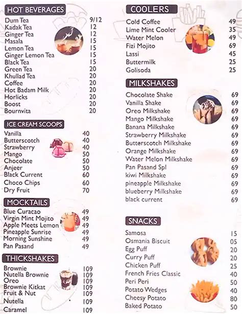 Menu At Sip Gossip Hyderabad