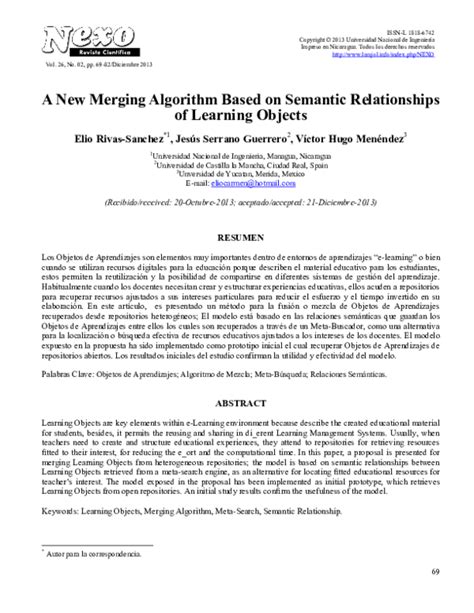 Pdf A New Merging Algorithm Based On Semantic Relationships Of
