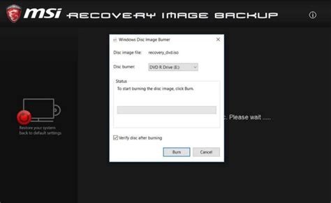 How To Recover Your OS With MSI Burnrecovery