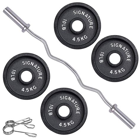 Balancefrom 40lb Olympic Curl Barbell Set，includes 4ft Curl Bar And 2