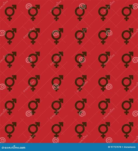 Gender Icon Seamless Endless Pattern Transgender Texture With Vector Symbol Stock Vector