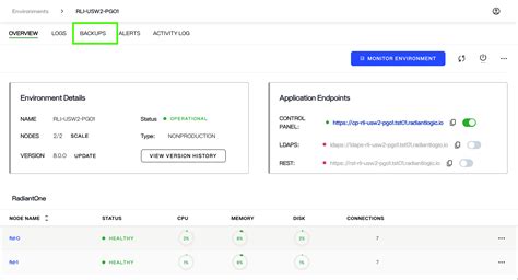 Backup Overview Radiant Logic Documentation Backup Overview Radiant Logic Documentation
