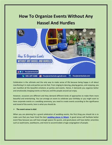 Ppt Organize Events Without Any Hassel And Hurdles Powerpoint Presentation Id11506550