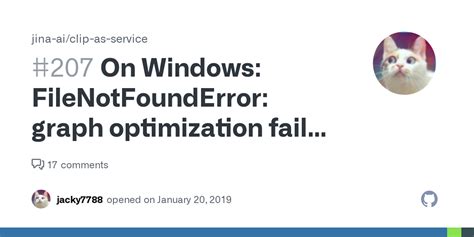 on windows filenotfounderror graph optimization fails and returns